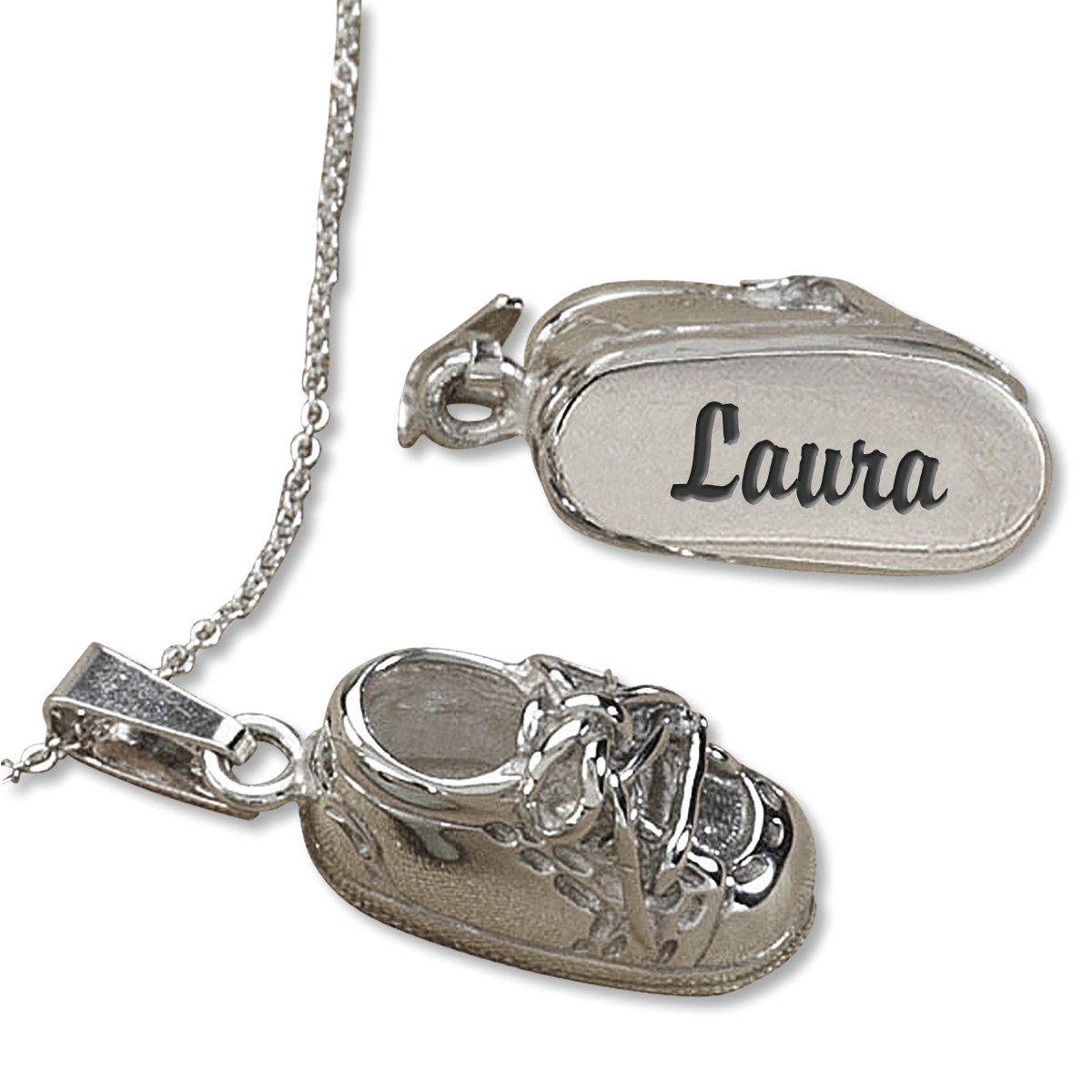 Sterling Silver Personalized Sneaker Shoe Charm | Lillian Vernon