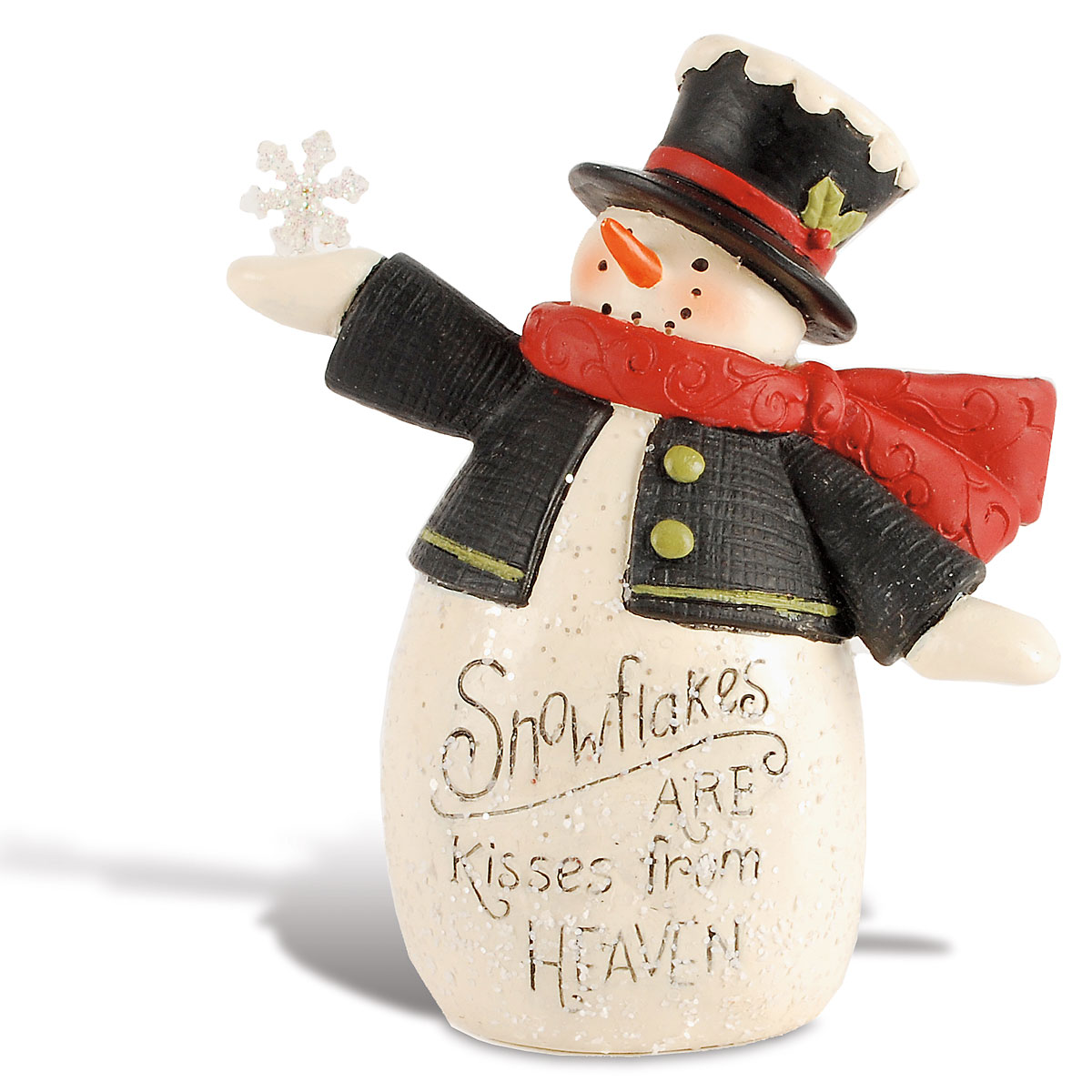 Snowman Kisses Christmas Figurine | Lillian Vernon
