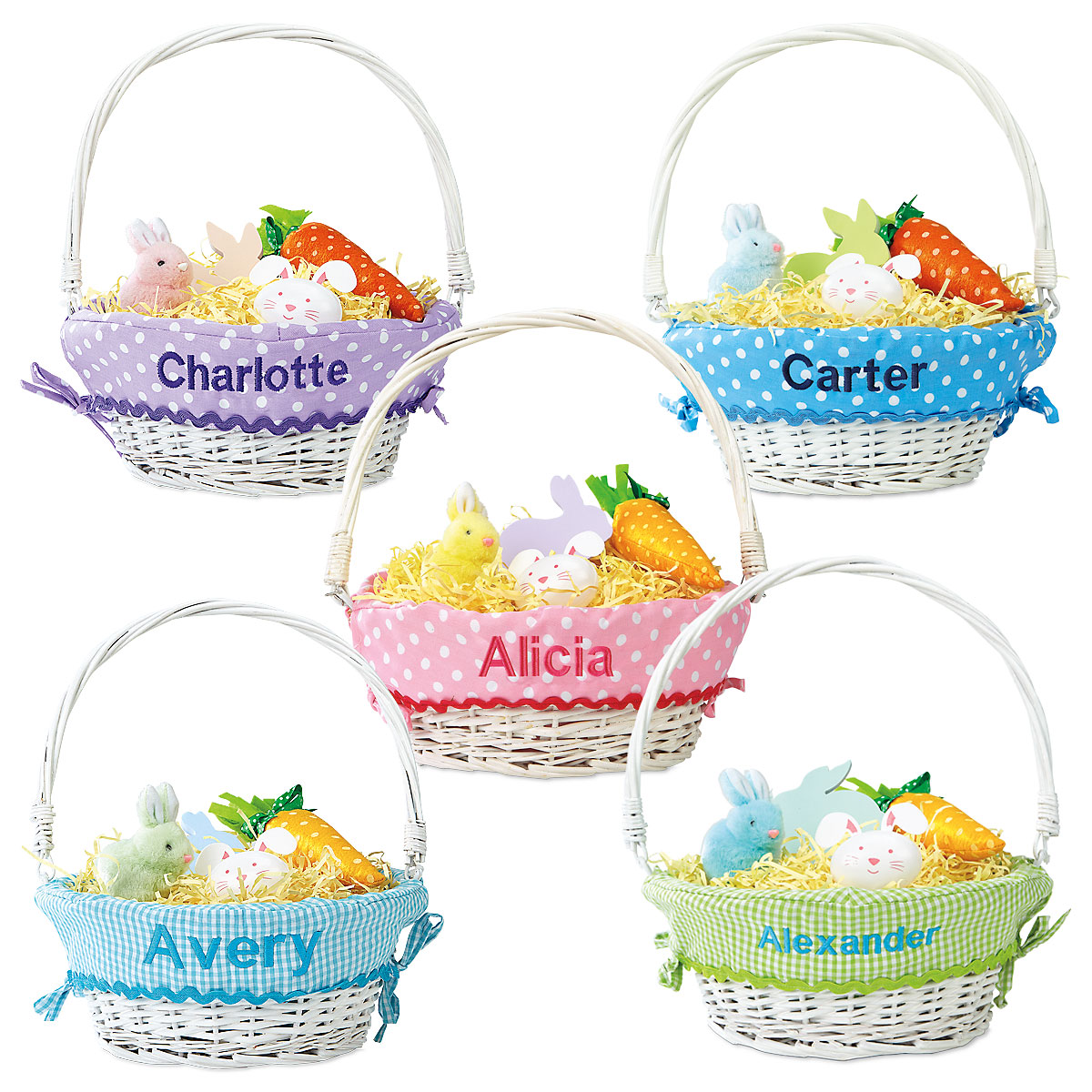 Easter Baskets with Personalized Liners | Lillian Vernon