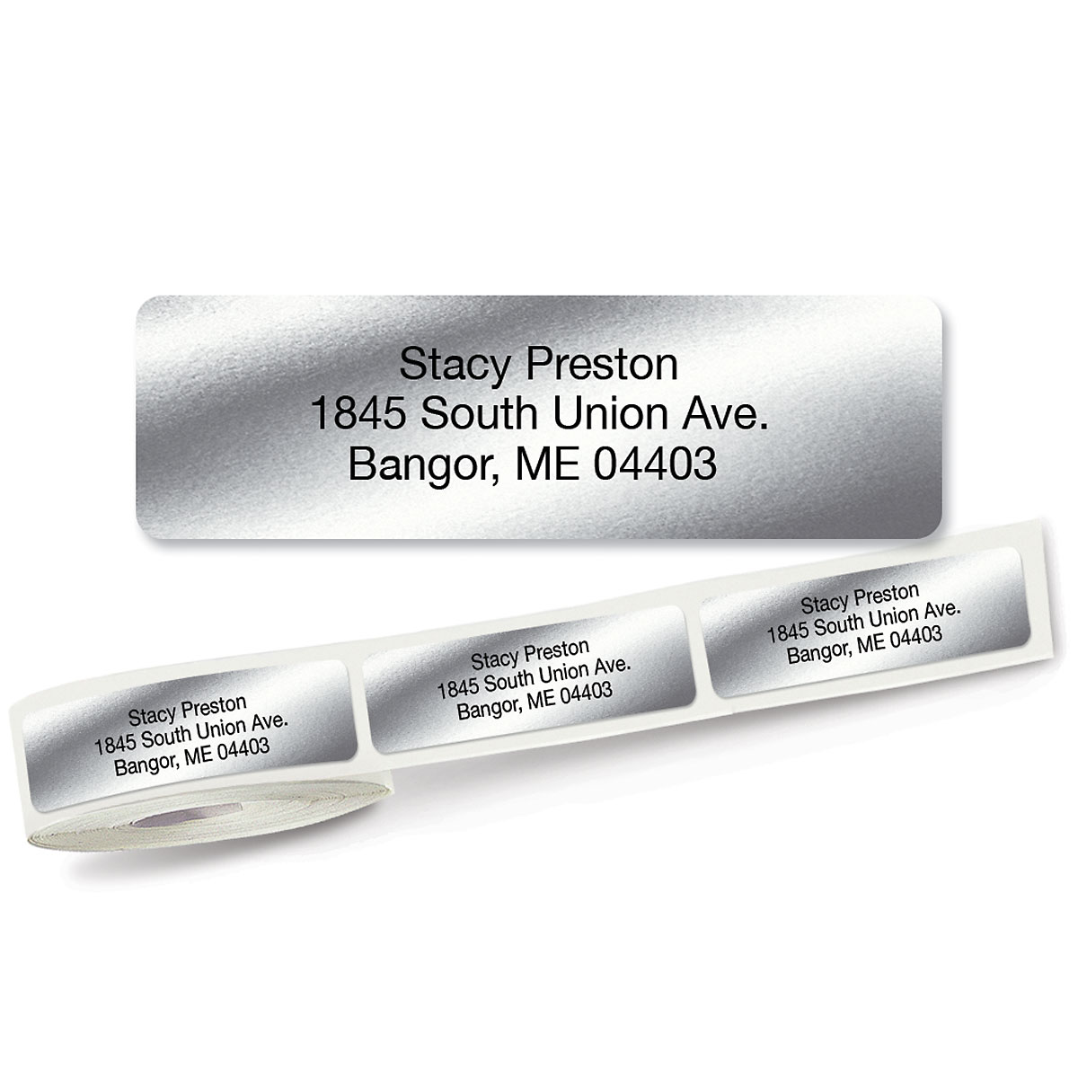 Silver Foil Standard Rolled Address Labels | Lillian Vernon