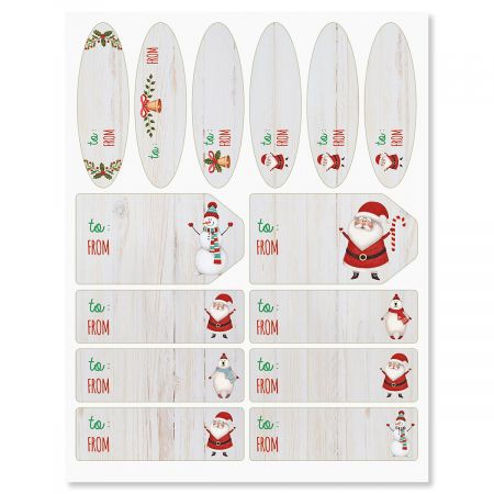 Santa & Friends Gift Wrap To/From Labels | Lillian Vernon