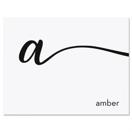 Cursive Initial Folded Note Cards | Lillian Vernon