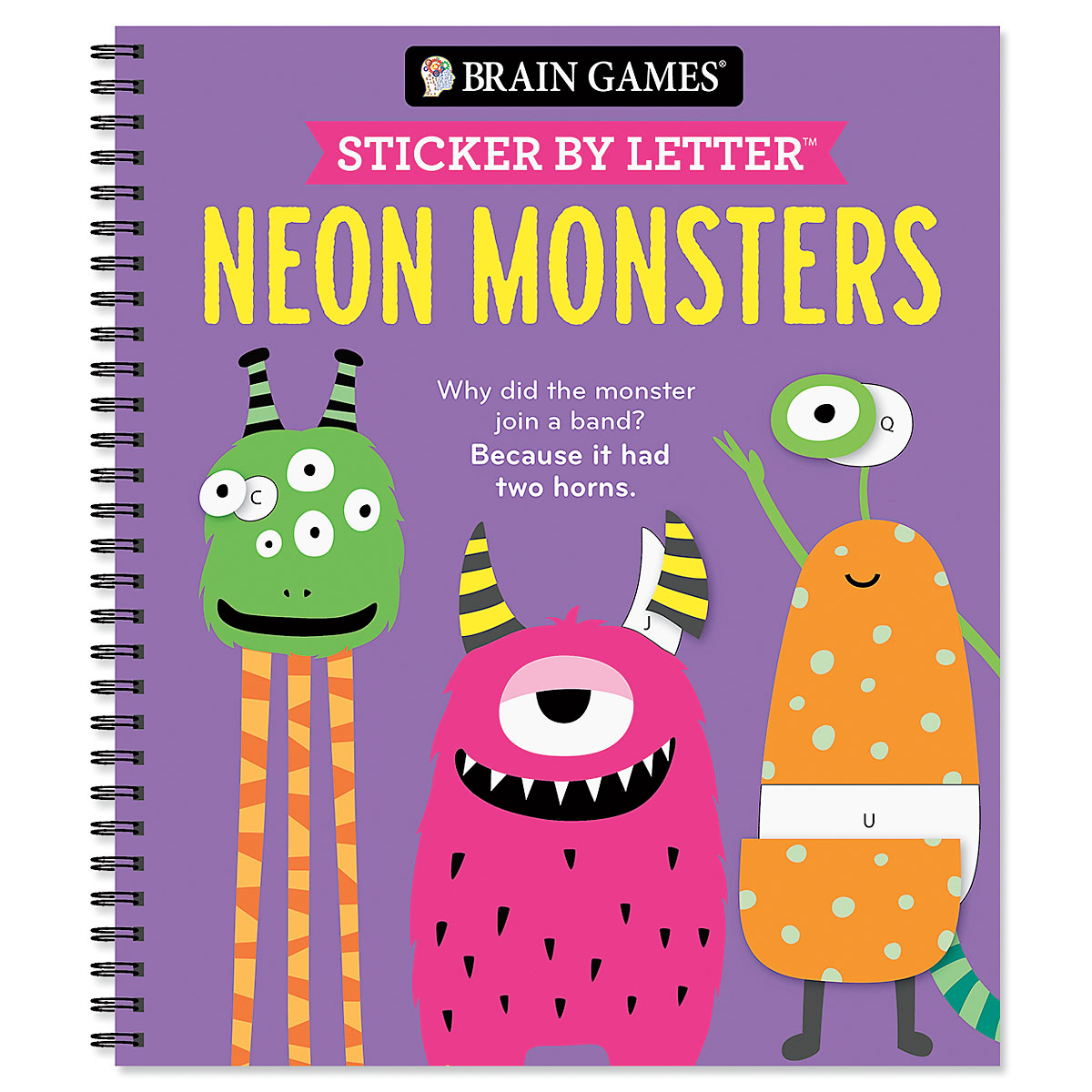 Neon Monsters Sticker by Letter Brain Games® | Lillian Vernon