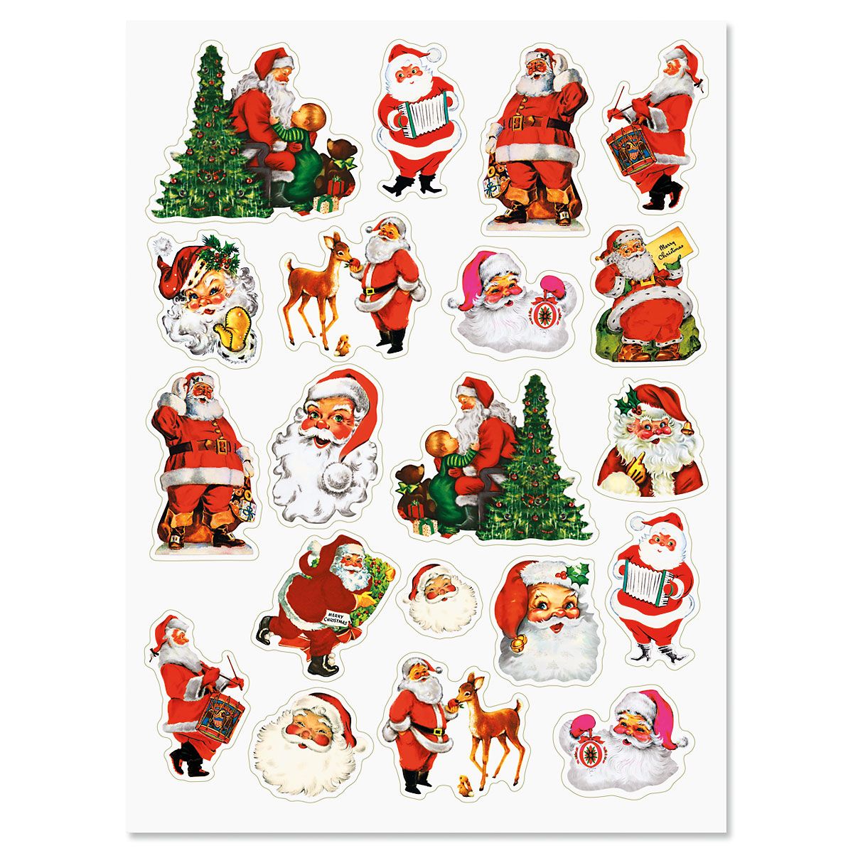 Retro Santa Stickers | Lillian Vernon