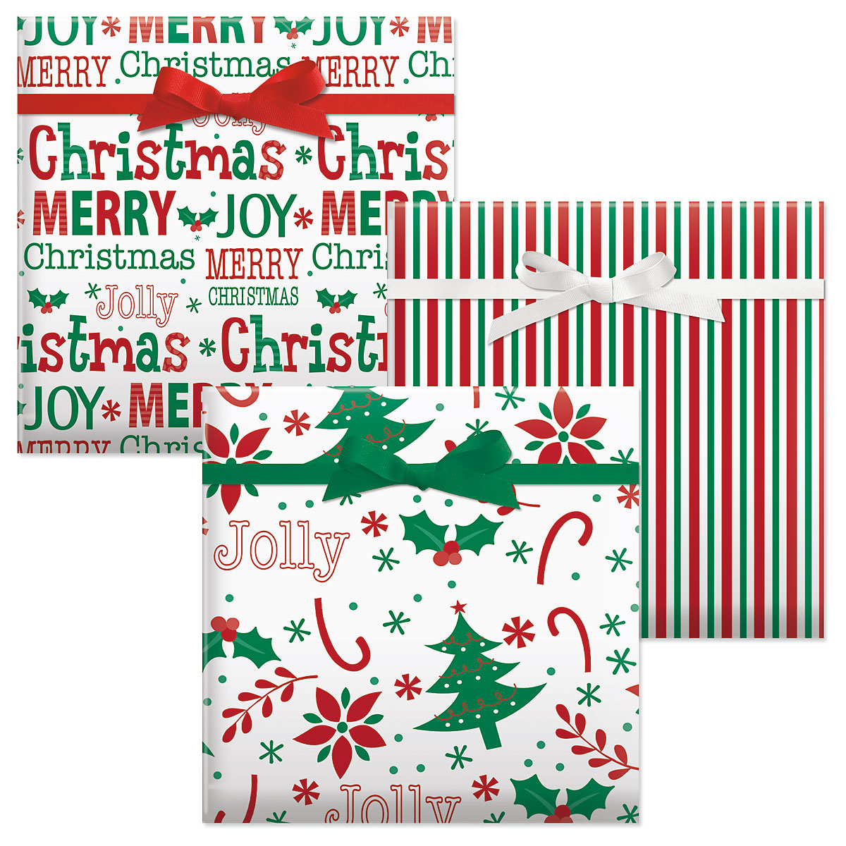 Oh So Merry Flat Gift Wrap Sheets | Lillian Vernon