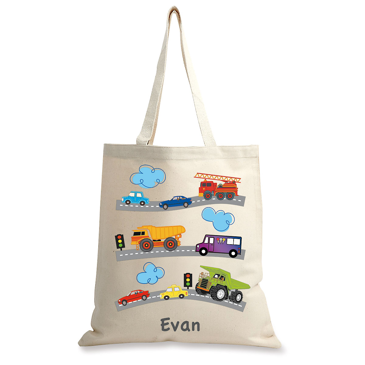 Transportation Personalized Canvas Tote | Lillian Vernon
