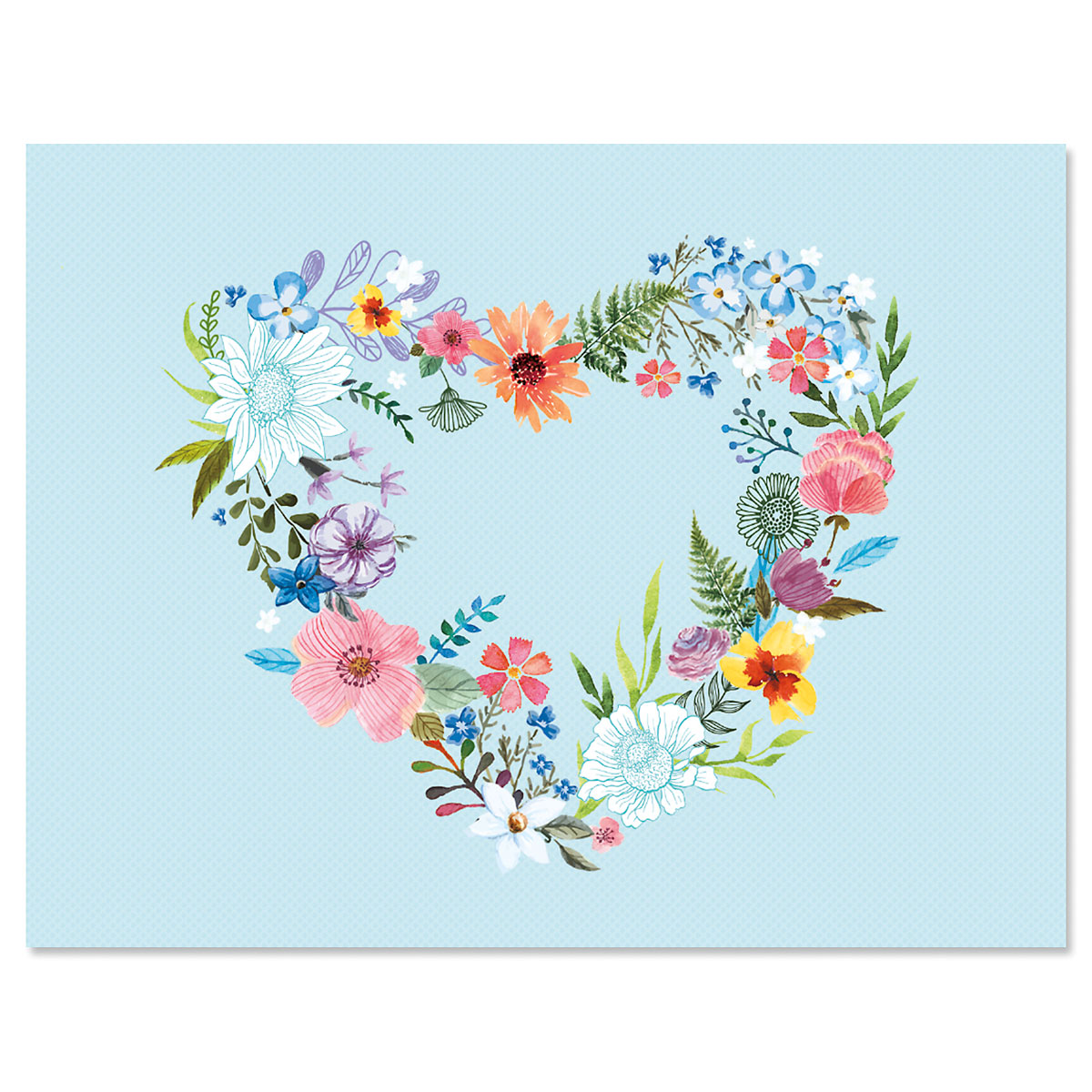 Daisy Wreath Blue Note Cards | Lillian Vernon