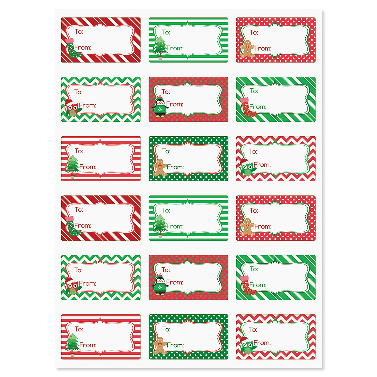 Christmas Patterns To/From Labels | Lillian Vernon