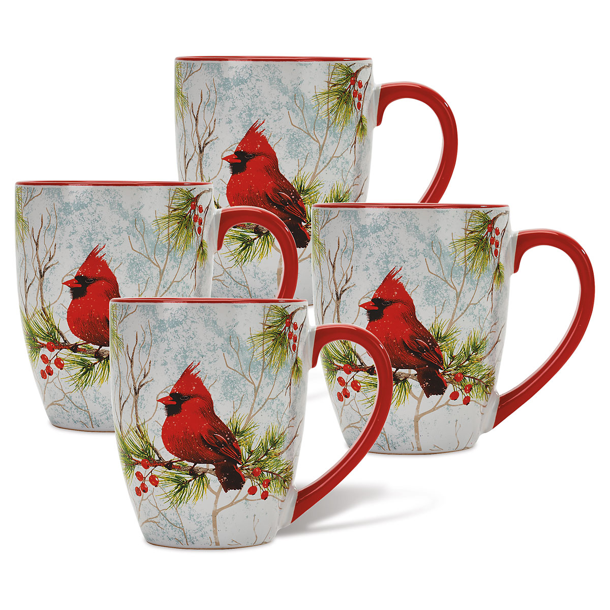 Cardinal Ceramic Mug - Set of 4 | Lillian Vernon