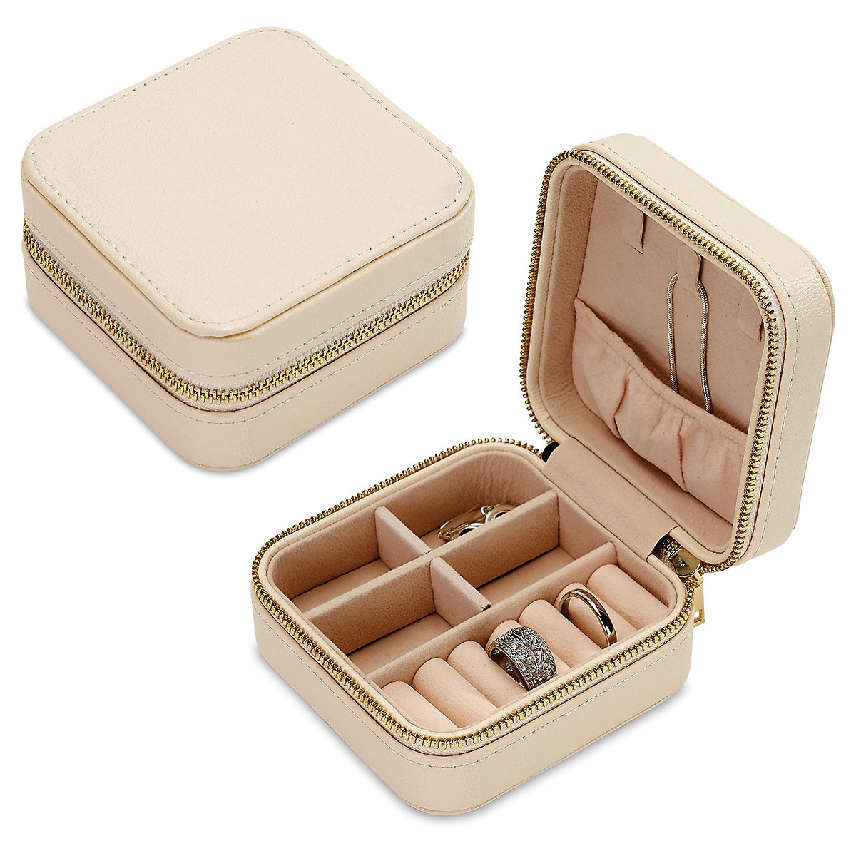 Cream Travel Jewelry Box | Lillian Vernon