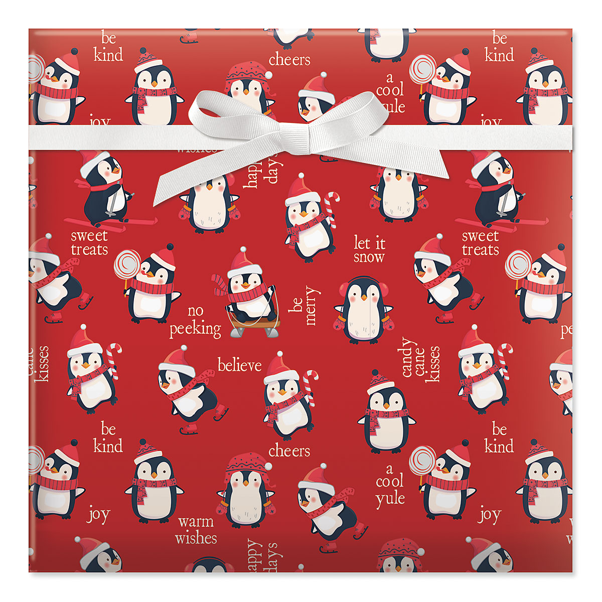 Penguin Pals Jumbo Rolled Gift Wrap | Lillian Vernon