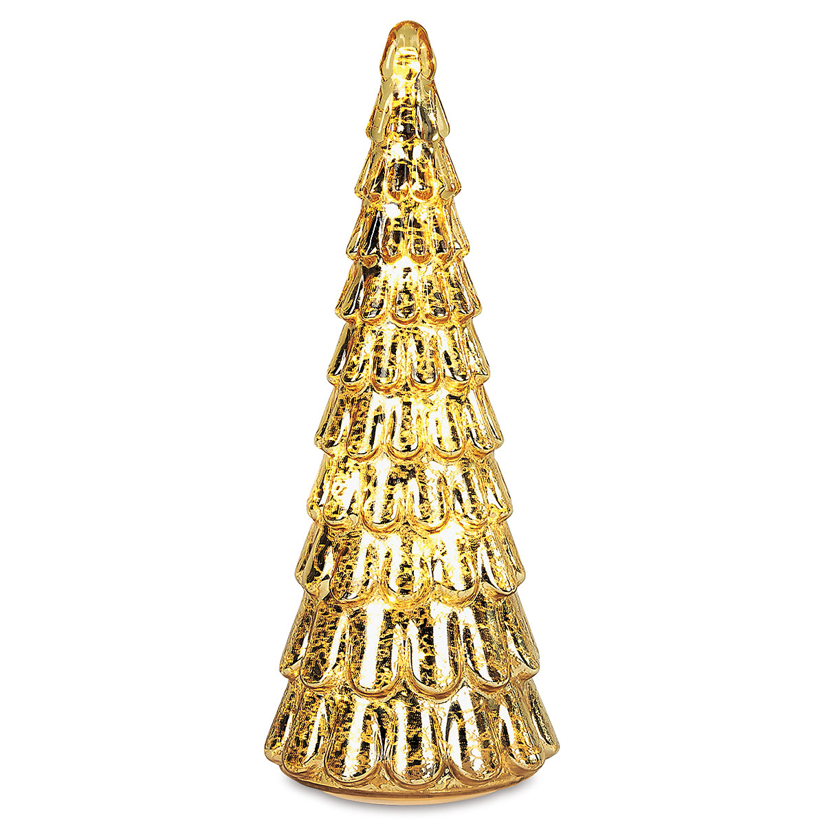 Gold Scalloped LED 13"H Tree Decoration | Lillian Vernon
