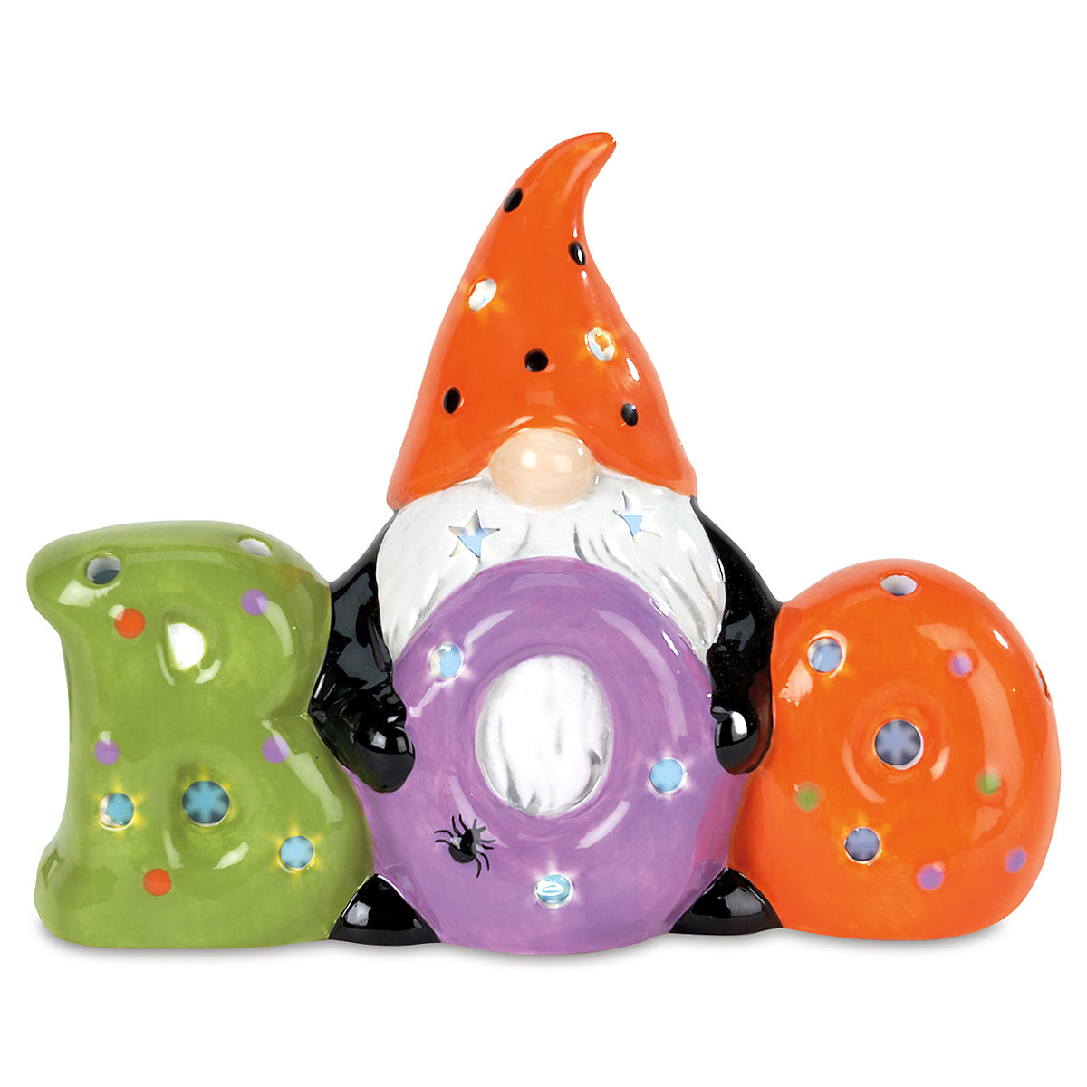 Ceramic LED BOO Gnome Deco | Lillian Vernon