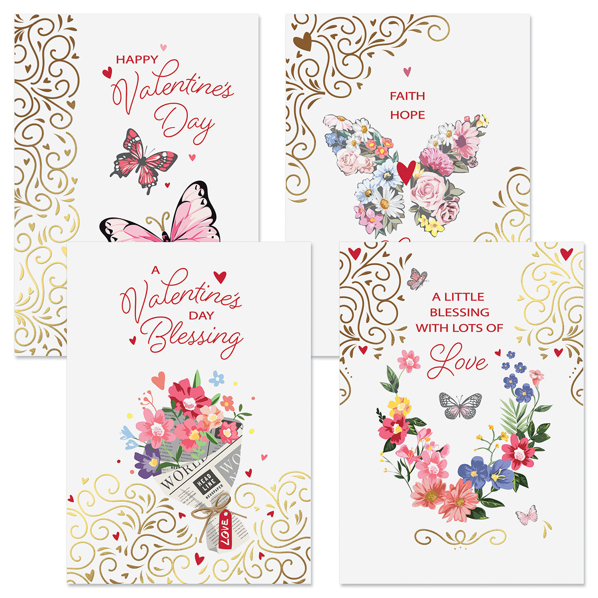 Faith Wishes Deluxe Foil Valentine's Day Cards | Lillian Vernon