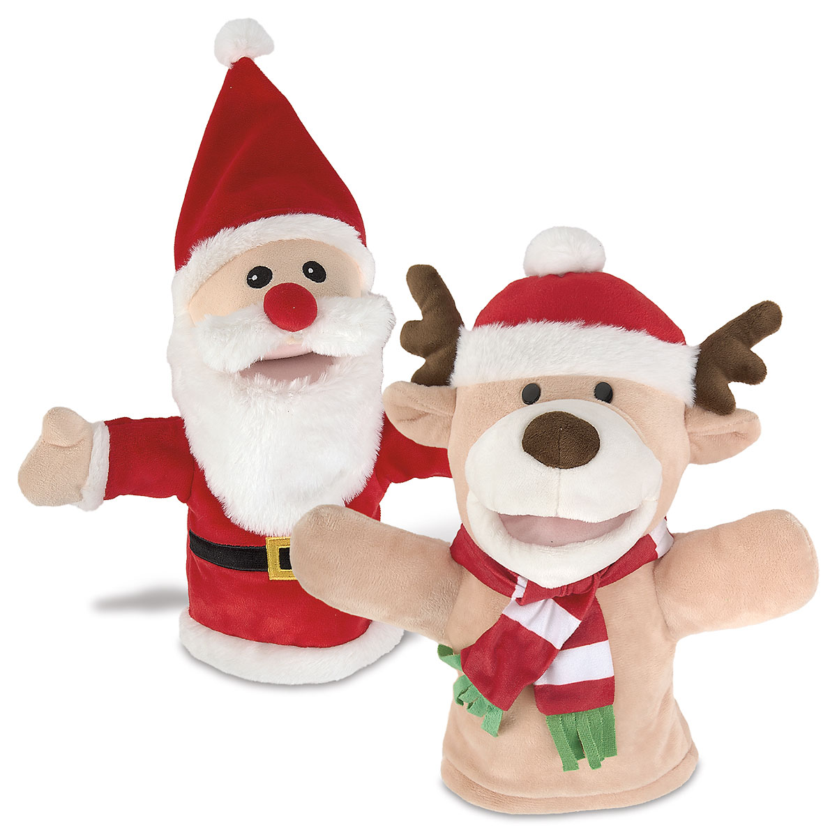 Christmas Hand Puppets - Set of Both | Lillian Vernon