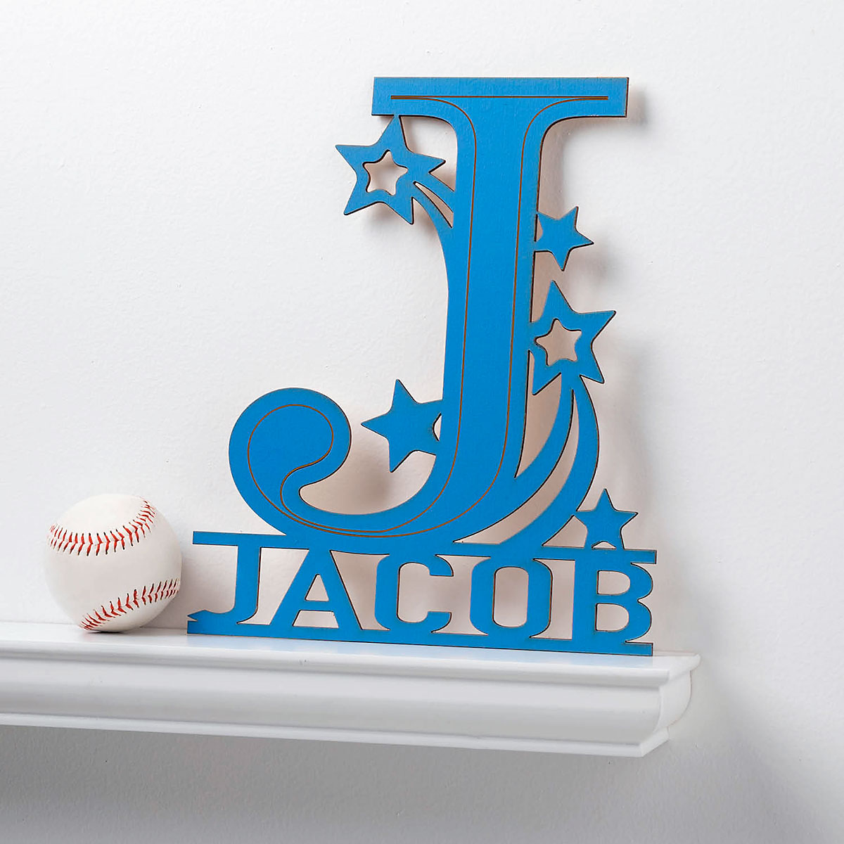 Personalized Blue Name & Initial Plaque | Lillian Vernon