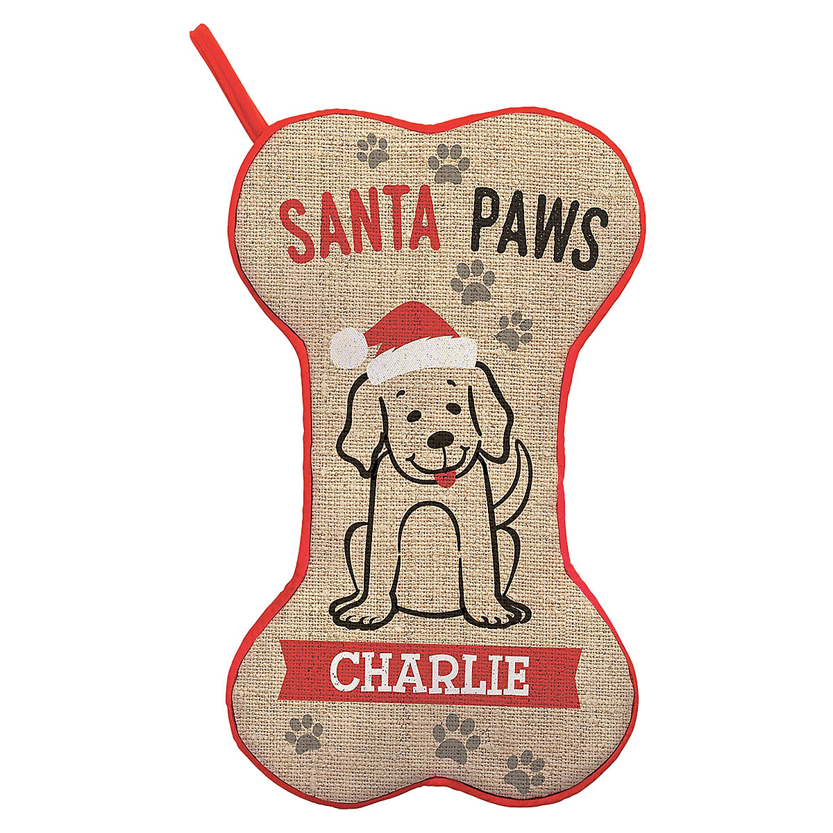 Santa Paws Personalized Christmas Stocking | Lillian Vernon