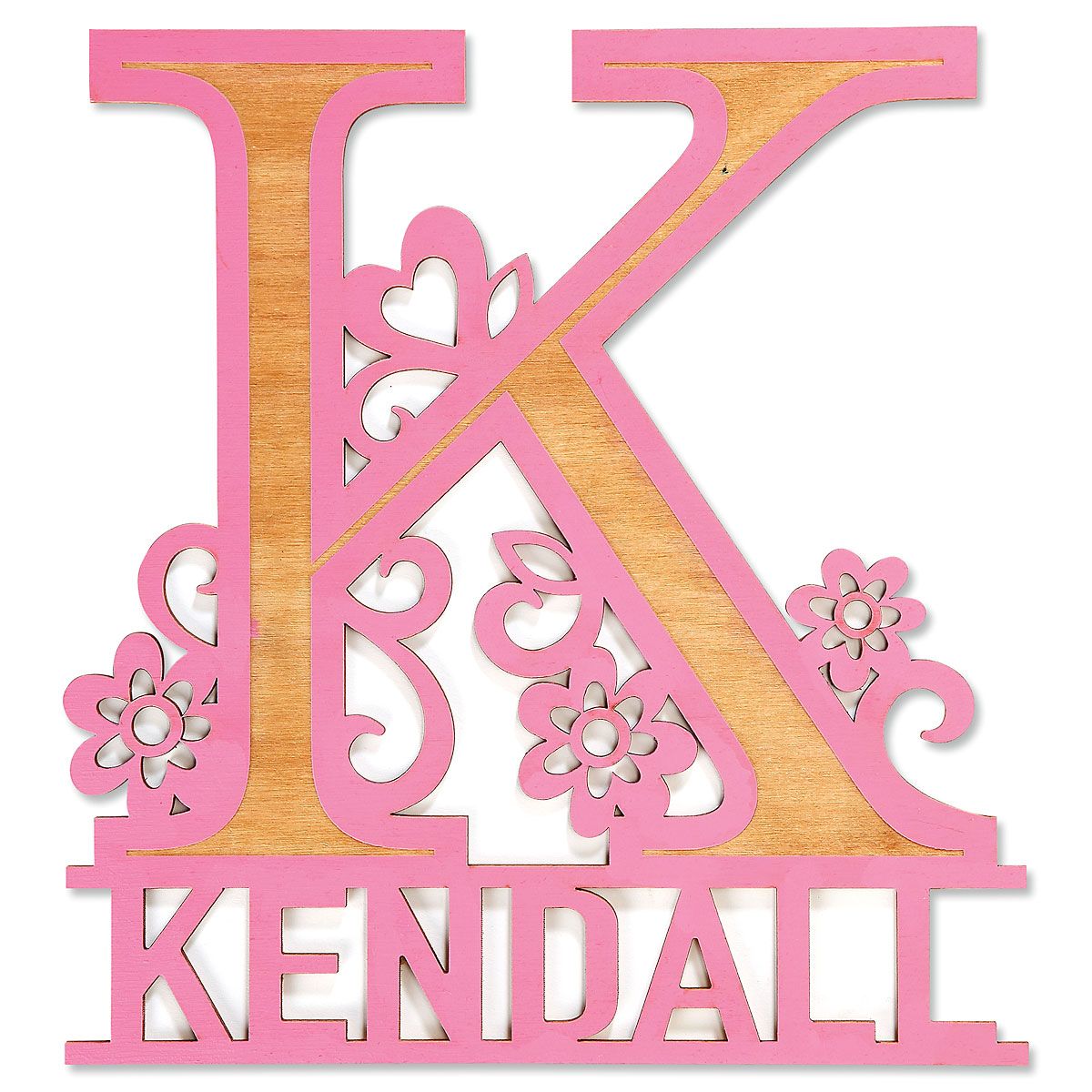 Personalized Pink Name & Initial Plaque | Lillian Vernon