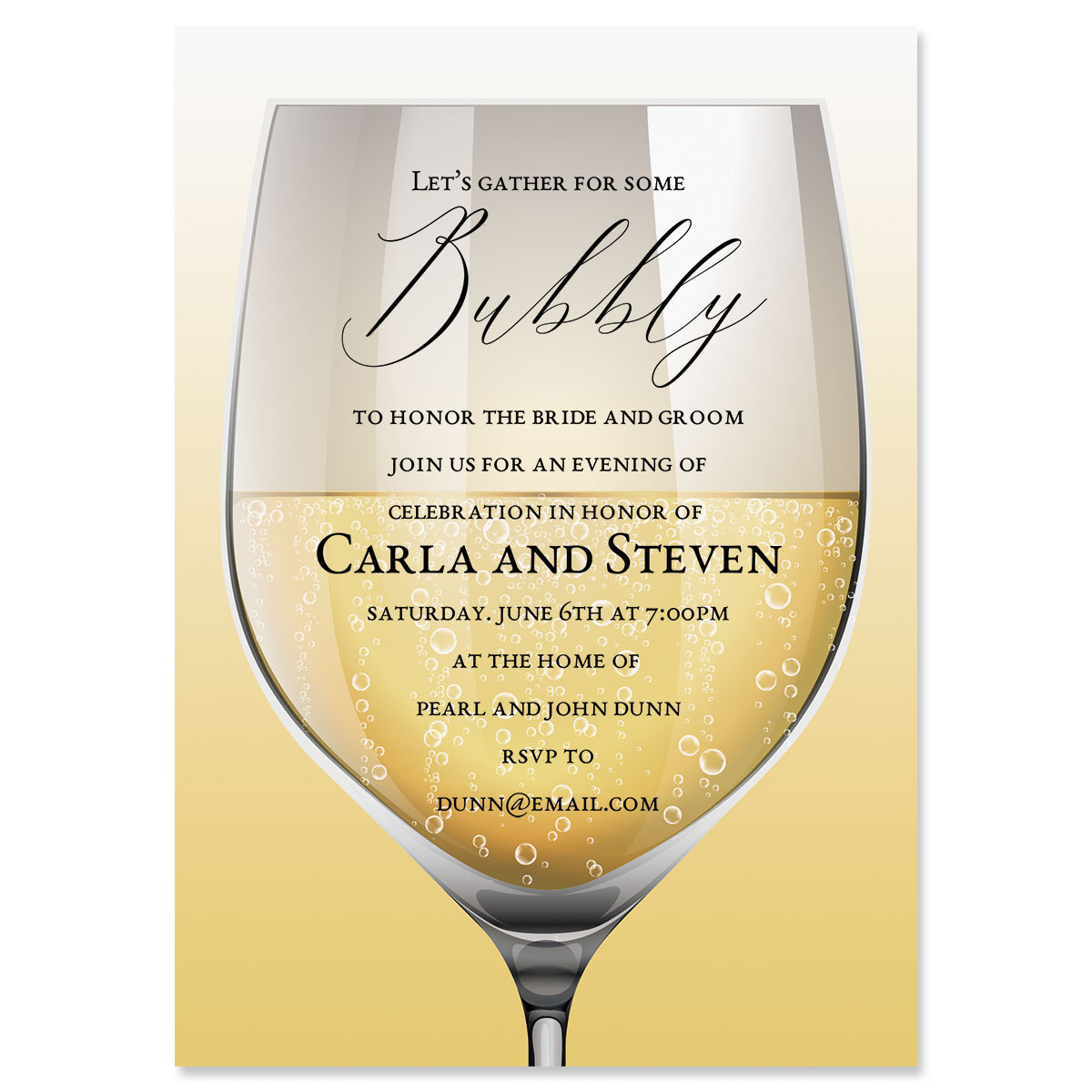 Glass of Bubbly Personalized Invitations | Lillian Vernon