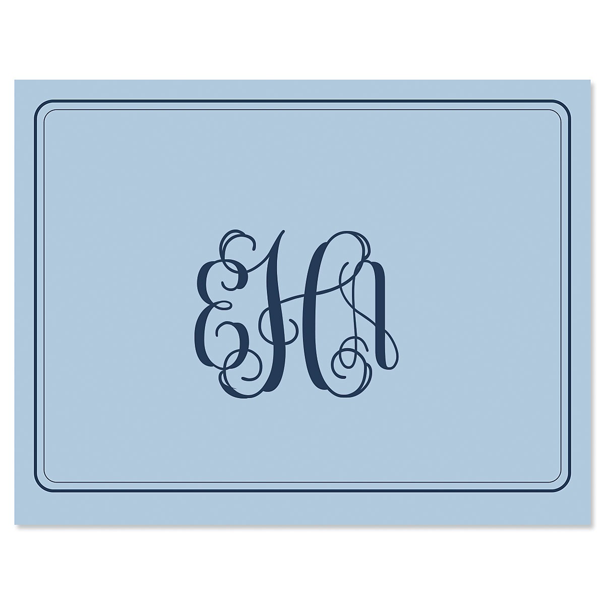 Solid Personalized Note Cards - Blue | Lillian Vernon