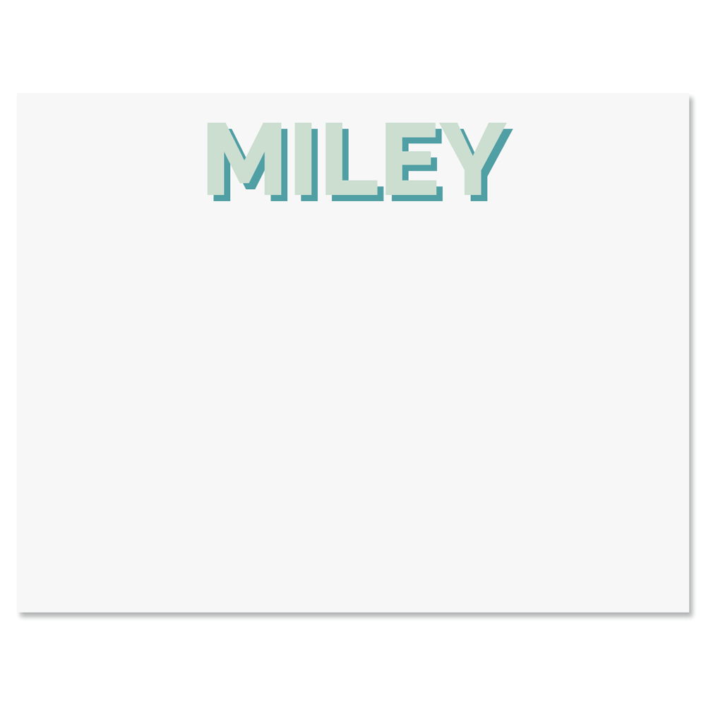 Scalloped Personalized Correspondence Cards - Green | Lillian Vernon