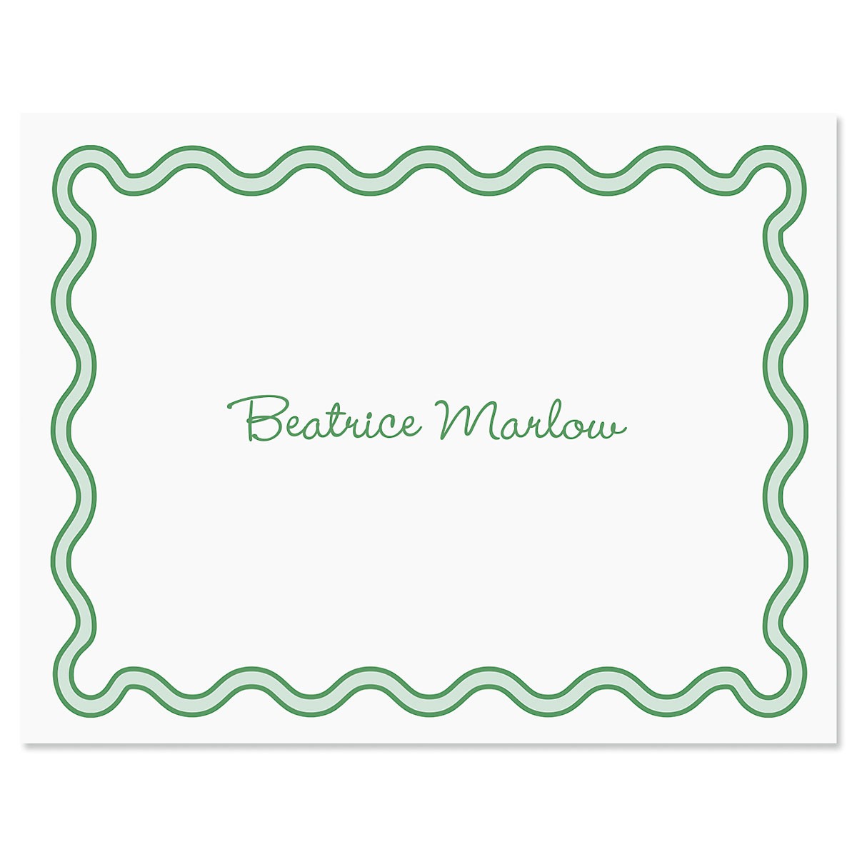 Scalloped Personalized Note Cards - Green | Lillian Vernon