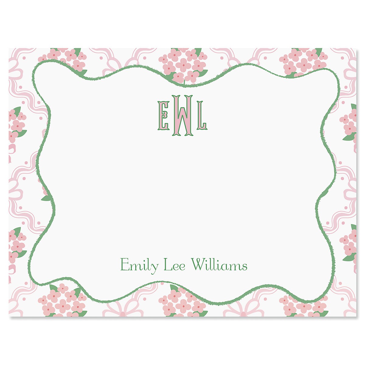 Ribbon Quatrefoil Personalized Correspondence Cards | Lillian Vernon