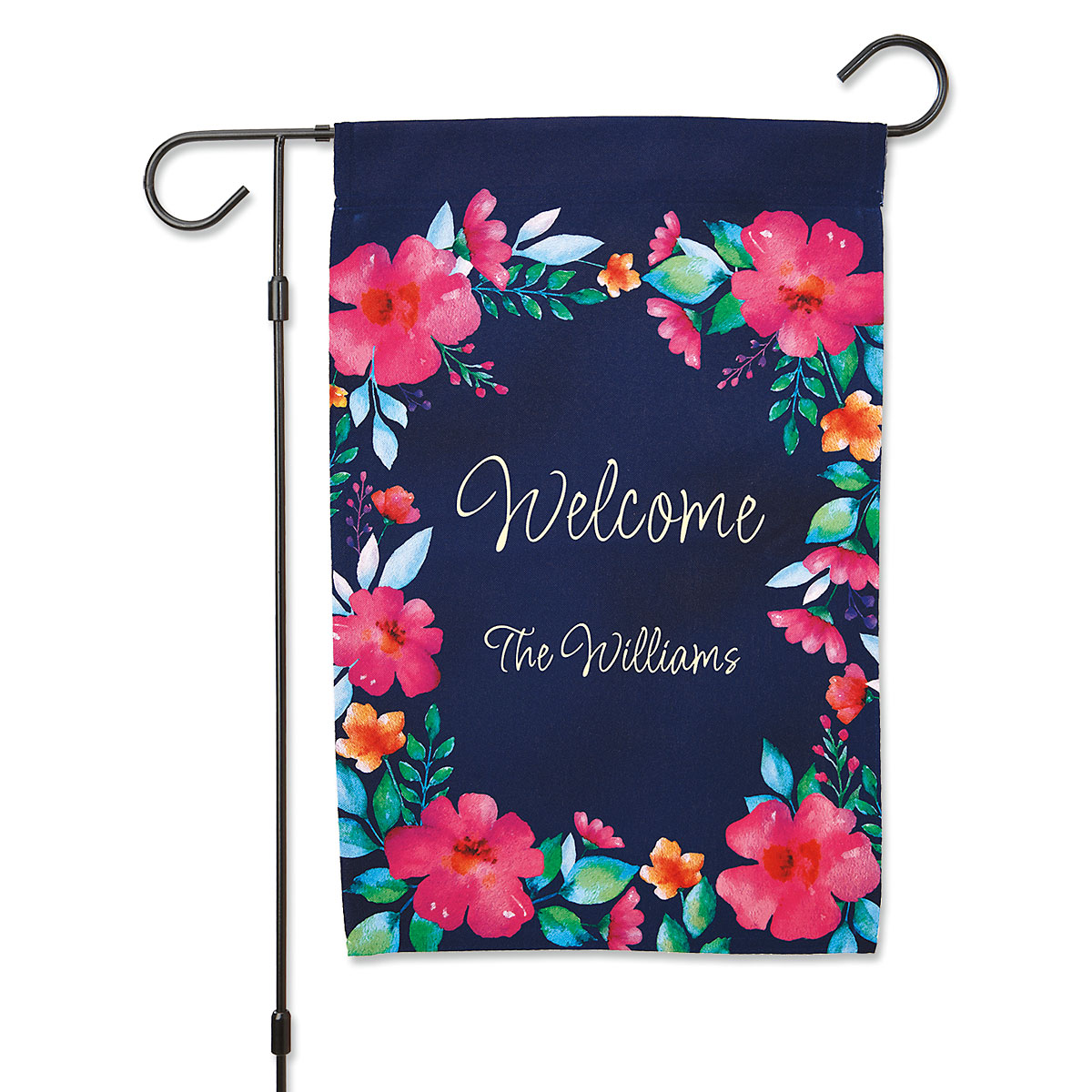 Floral Welcome Personalized Garden Flag | Lillian Vernon