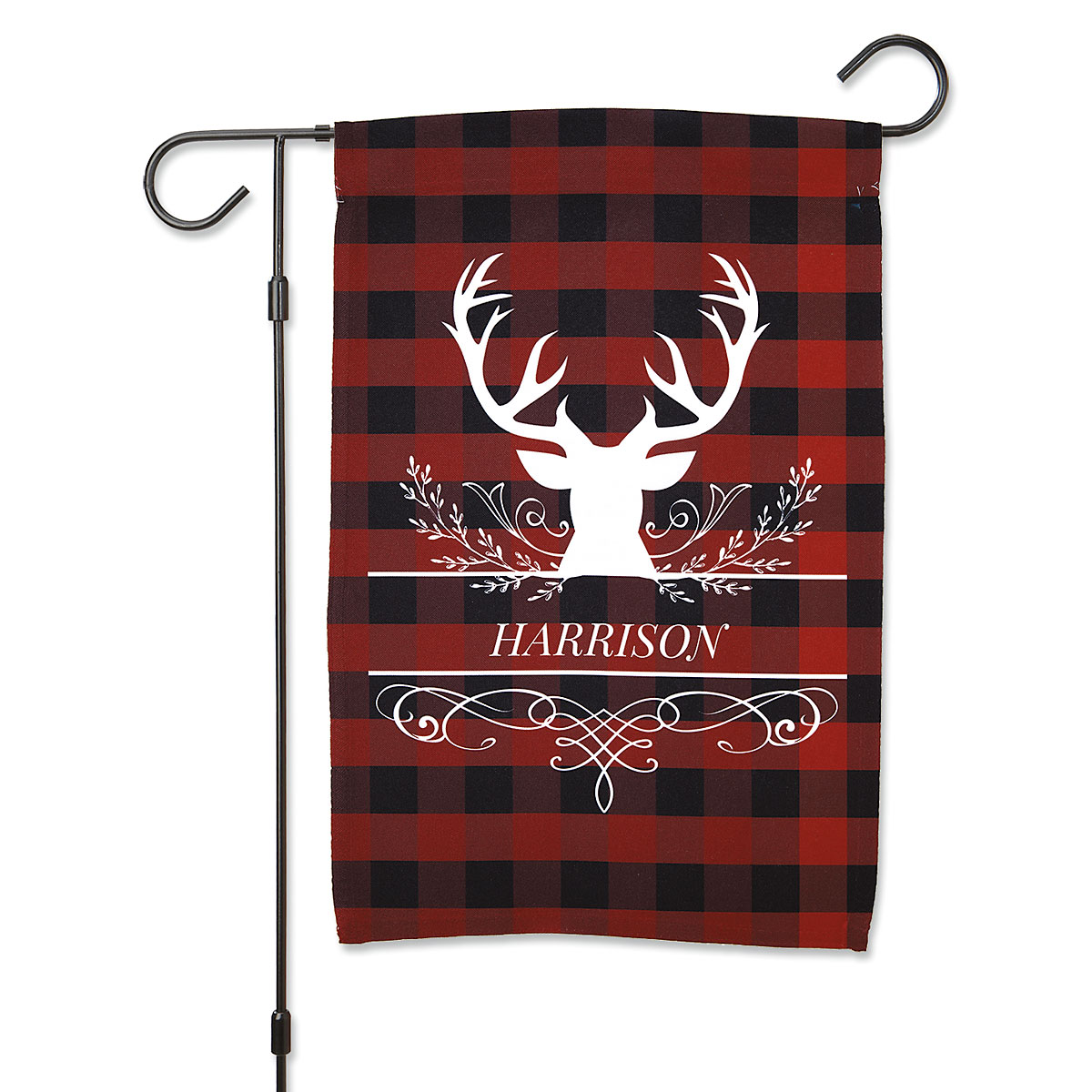 Personalized Buffalo Plaid Garden Flag | Lillian Vernon