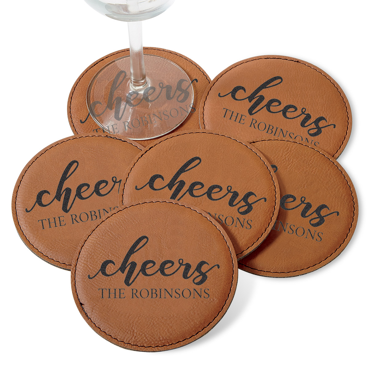 Personalized Cheers Coaster Set | Lillian Vernon