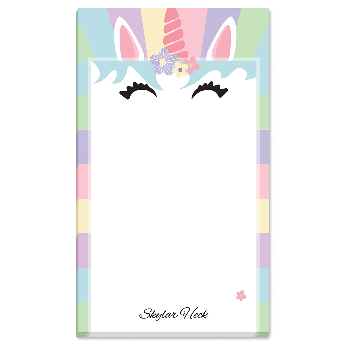 Rainbow Unicorn Personalized Notepad | Lillian Vernon
