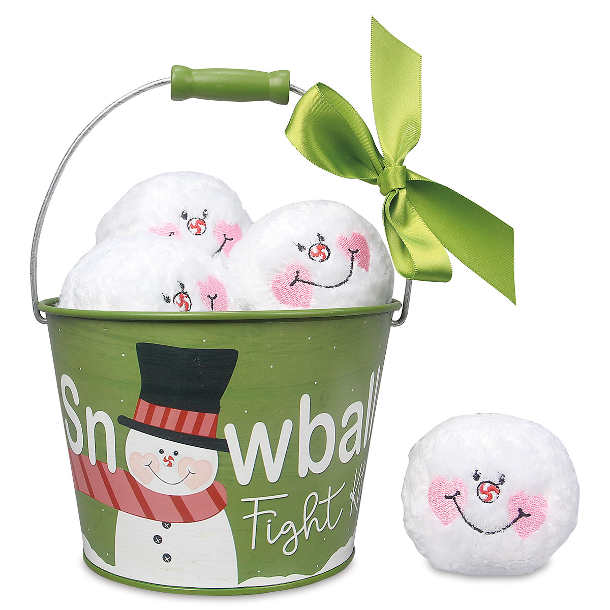 Green Personalized Snowball Fight Bucket | Lillian Vernon