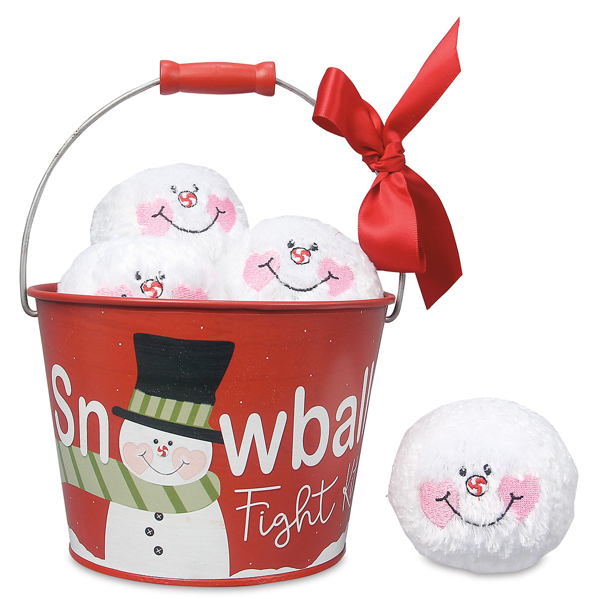 Red Personalized Snowball Fight Bucket | Lillian Vernon