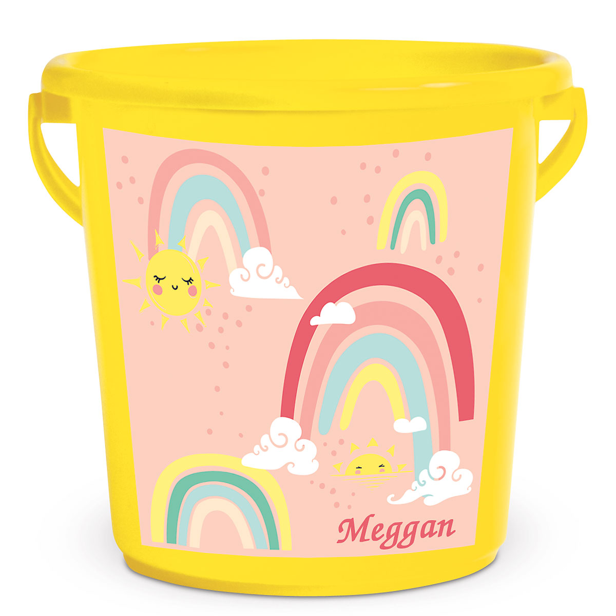 Rainbow Personalized Beach Bucket | Lillian Vernon