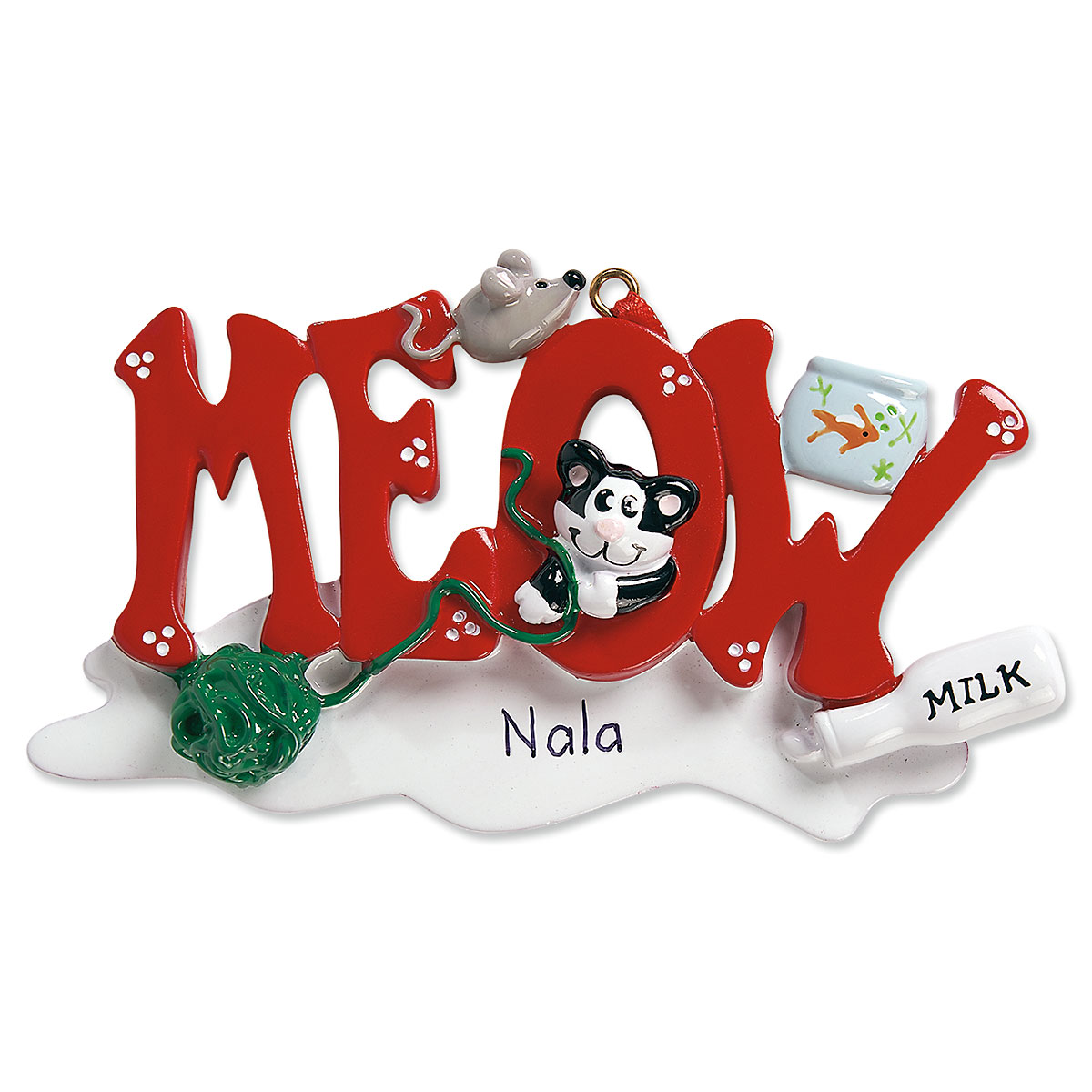 Meow Christmas Personalized Ornament 818897 | Lillian Vernon