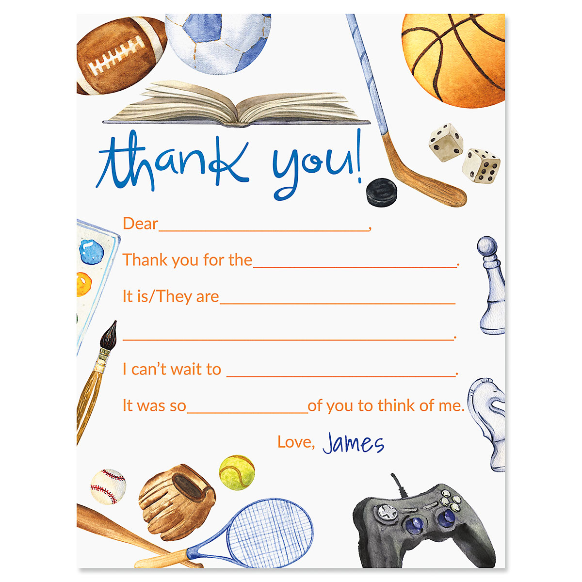 Sports Thank You Correspondence Cards | Lillian Vernon