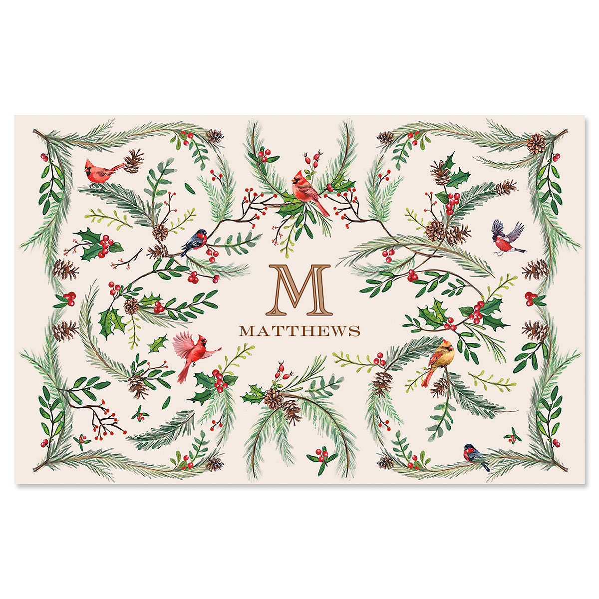 Christmas Paper Personalized Placemats | Lillian Vernon