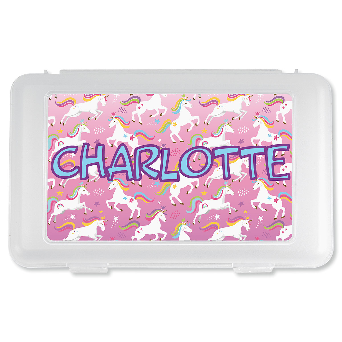 Rainbow Unicorn Personalized Pencil Box | Lillian Vernon