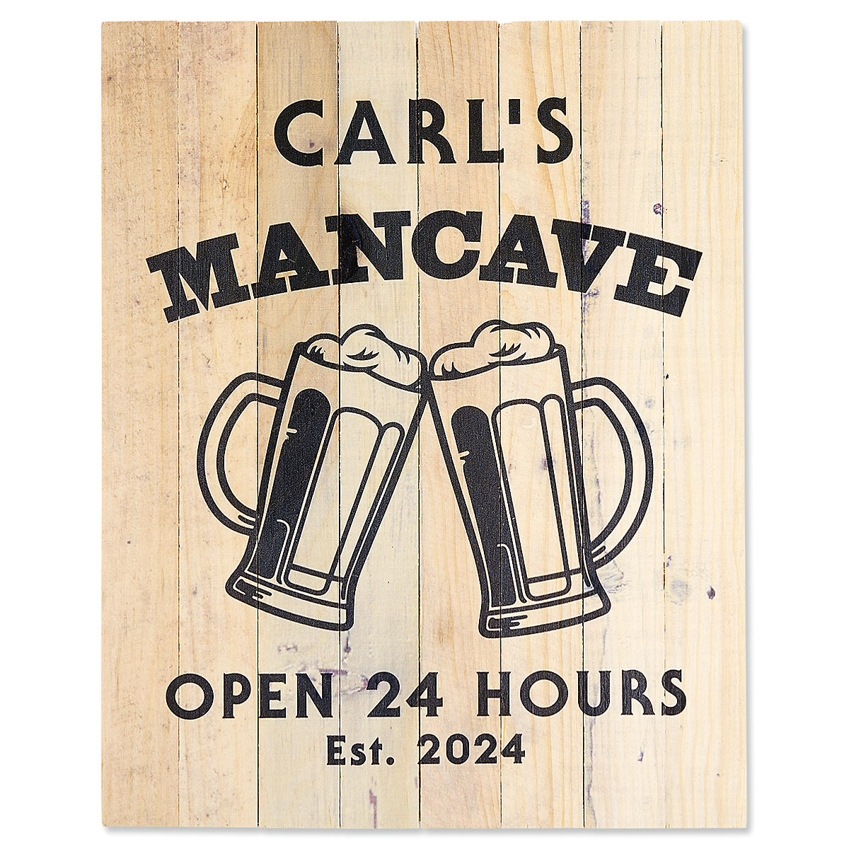 Man Cave Personalized Pallet Plaque | Lillian Vernon