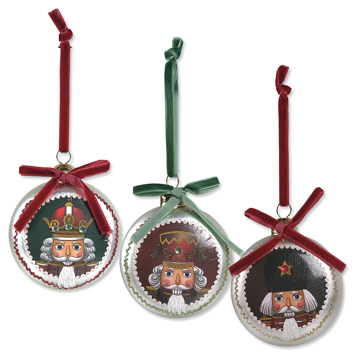 Glass Nutcracker Ornaments 819052 | Lillian Vernon