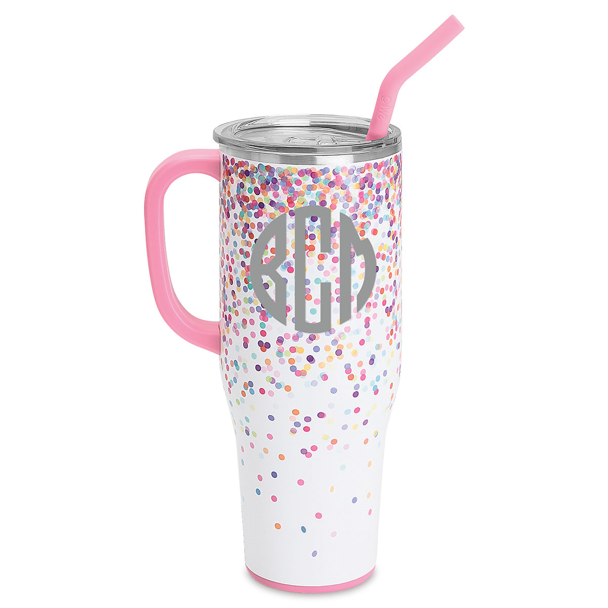 Confetti Swig Personalized Mega Mug - Circle Monogram | Lillian Vernon