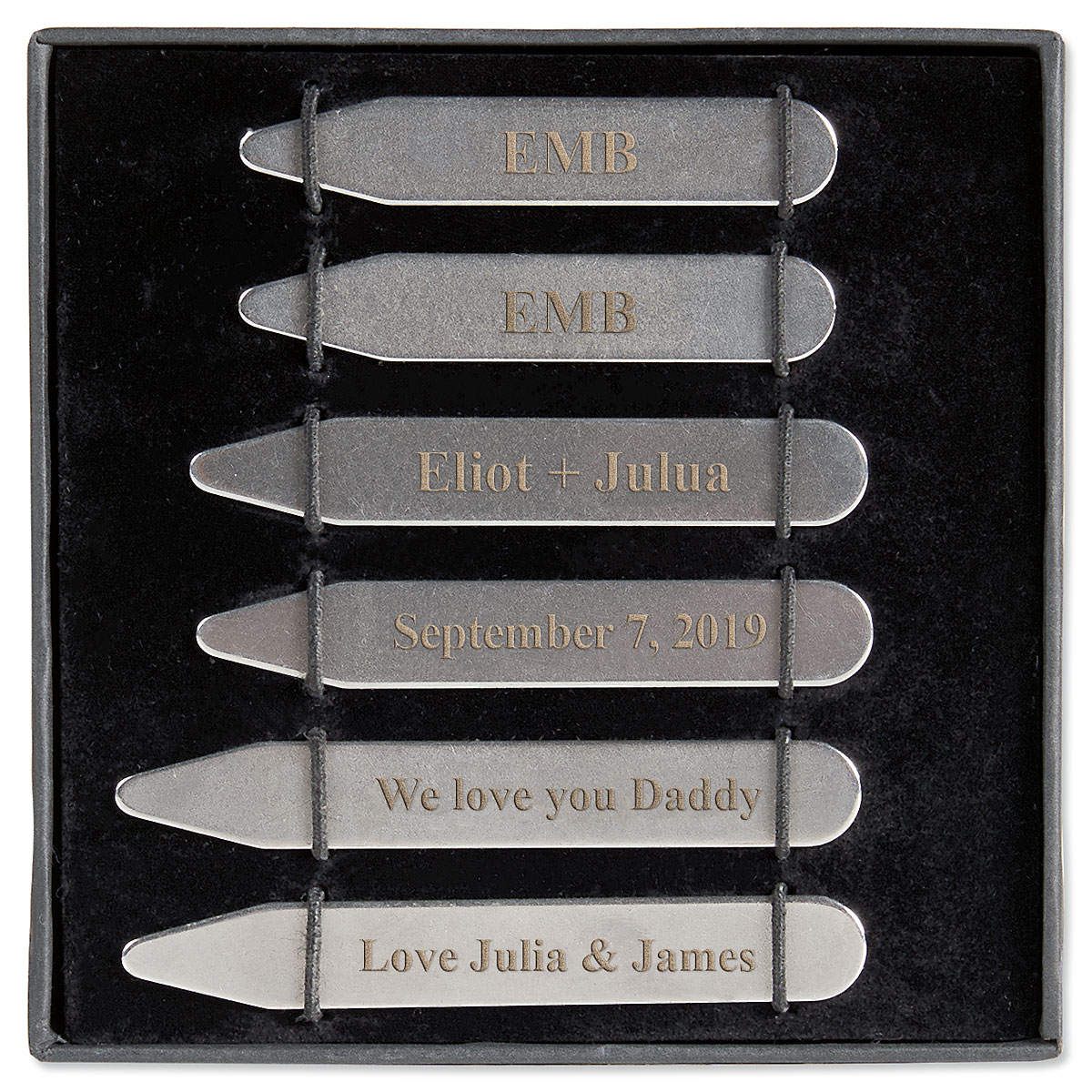 Monogrammed Collar Stay Set | Lillian Vernon