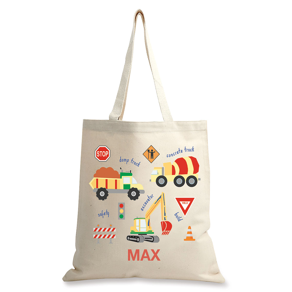 Trucks & Traffic Signs Personalized Canvas Tote | Lillian Vernon