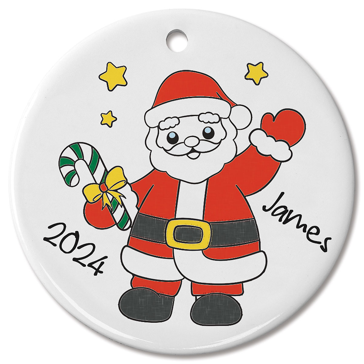 Santa Color your Own Ornament 819304C | Lillian Vernon