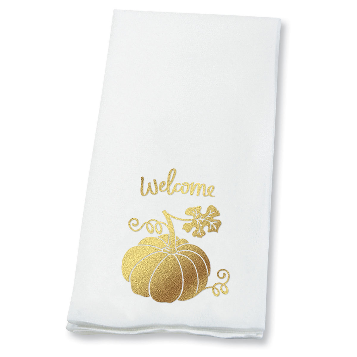 Fall Welcome Foil Disposable Hand Towels | Lillian Vernon