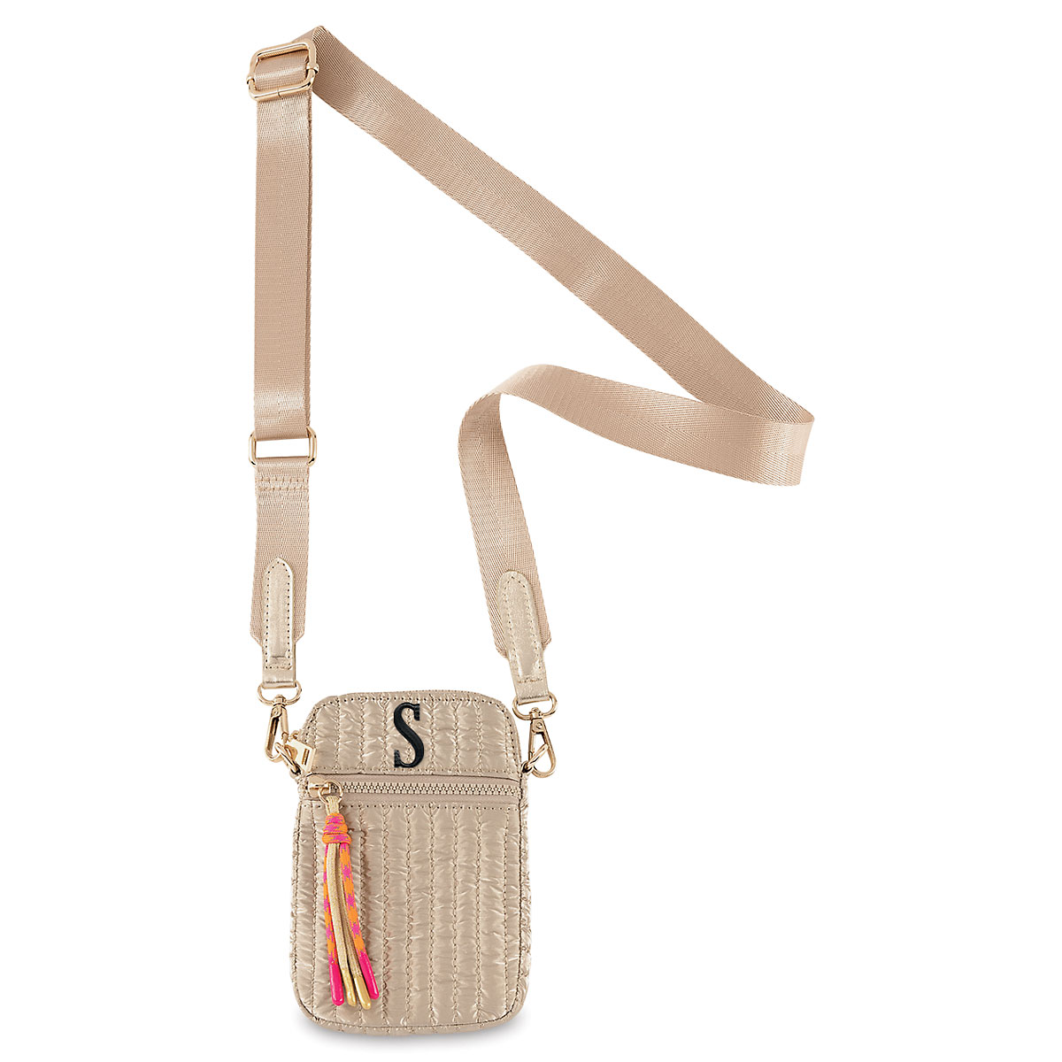 Gold Monogrammed Crossbody Bags | Lillian Vernon