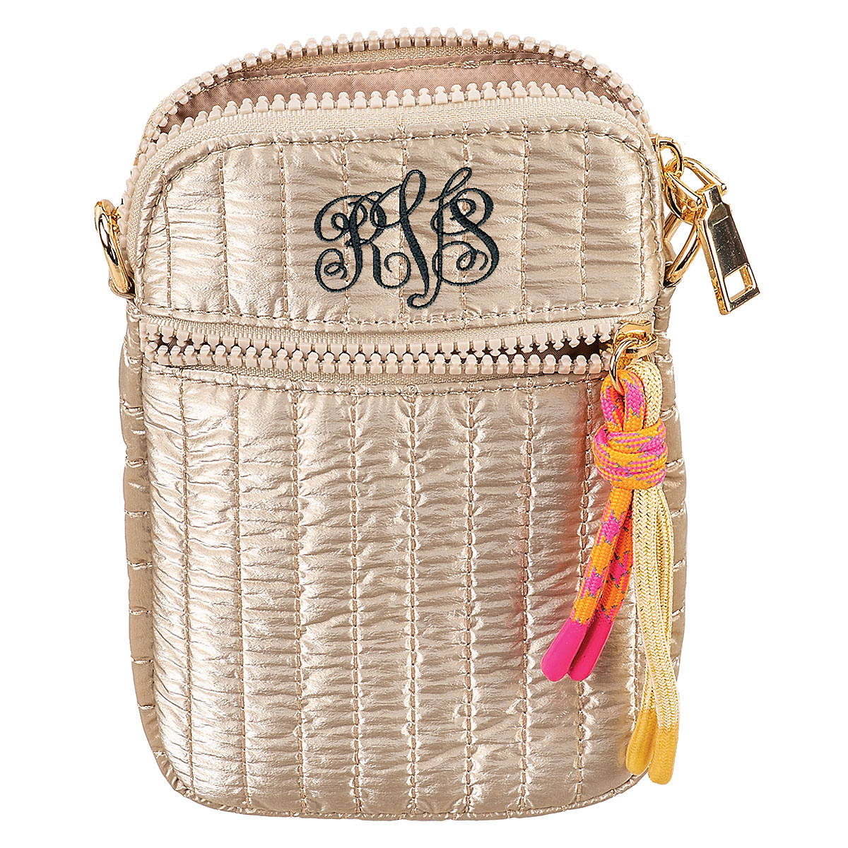 Gold Monogrammed Logan Crossbody Bags | Lillian Vernon