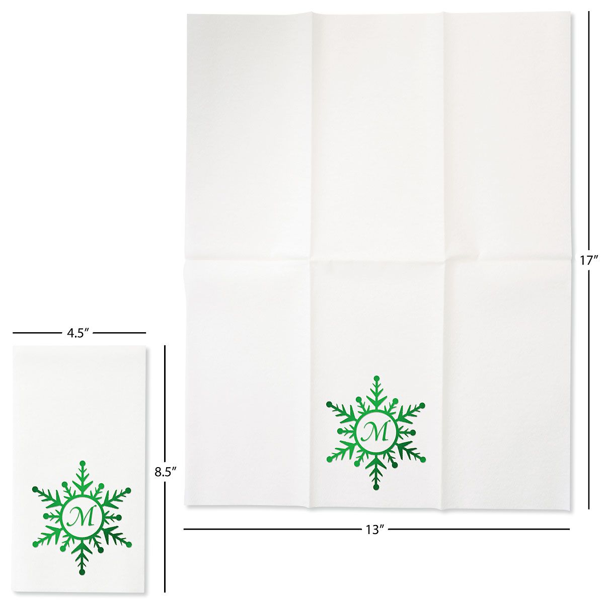 Snowflake Initial Guest Hand Towels | Lillian Vernon