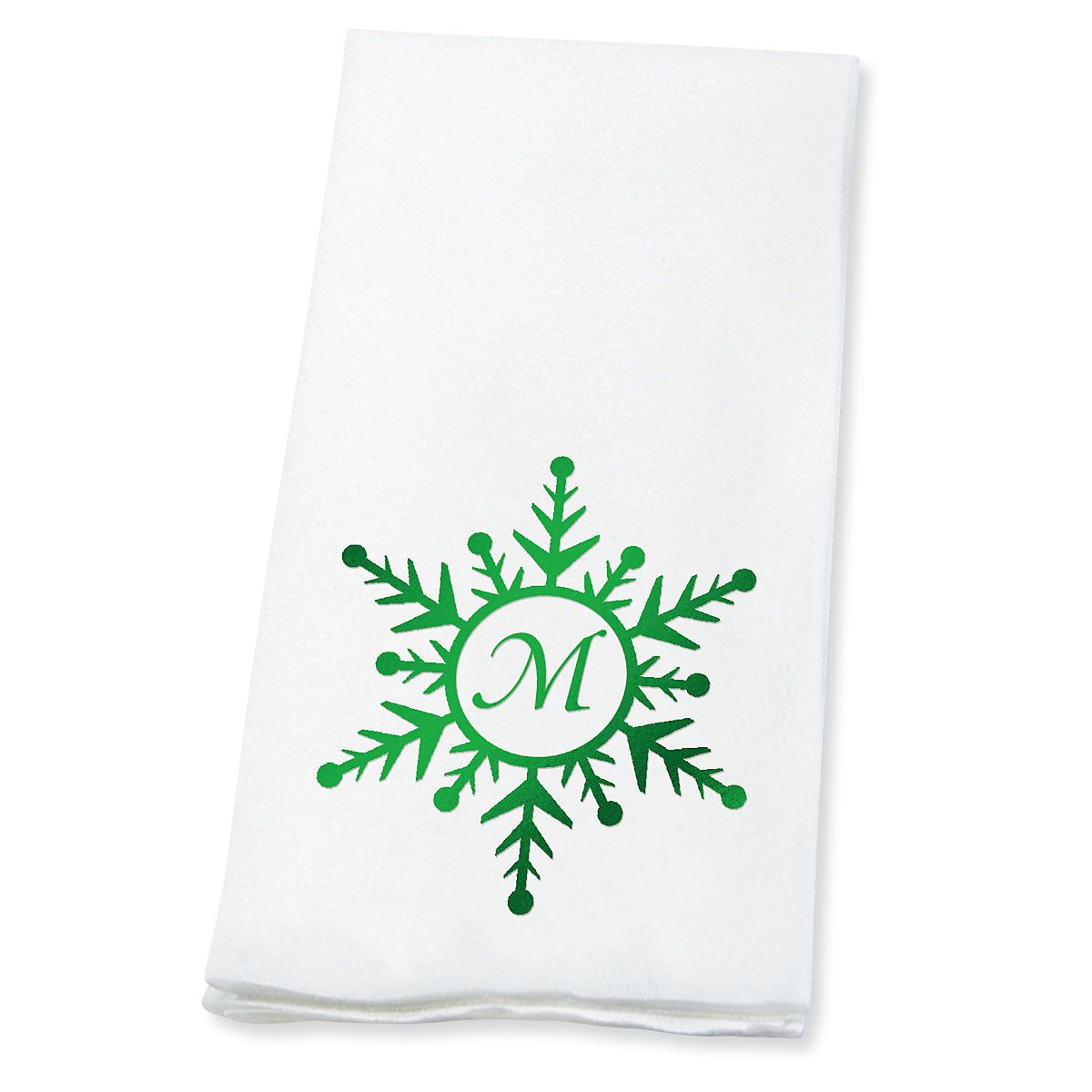 Snowflake Initial Guest Hand Towels | Lillian Vernon