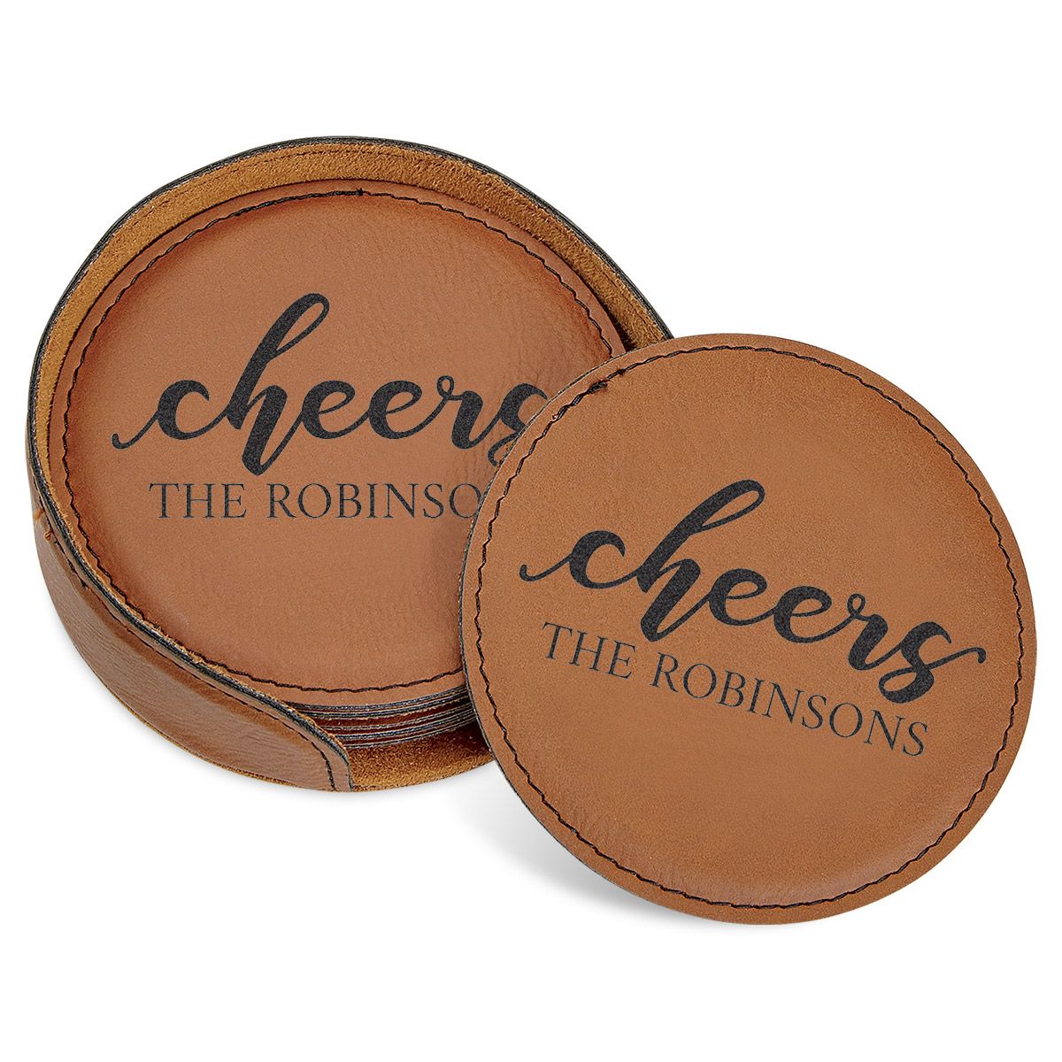 Personalized Cheers Coaster Set | Lillian Vernon